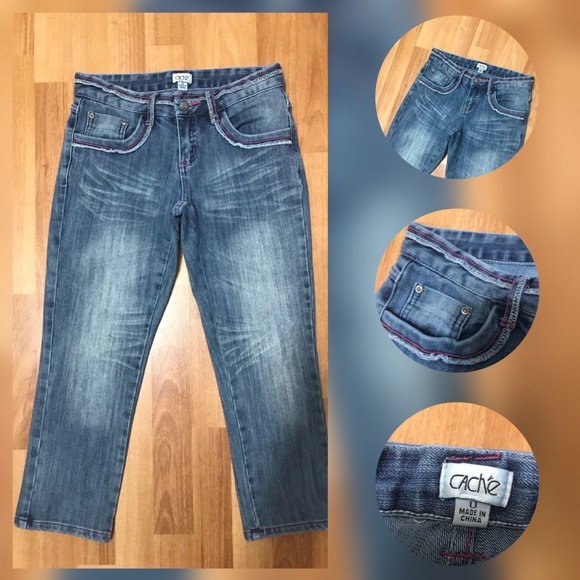 Cache | Jeans | Cache Woman Denim Jeans Sand Blast Cropped Pants | Poshmark